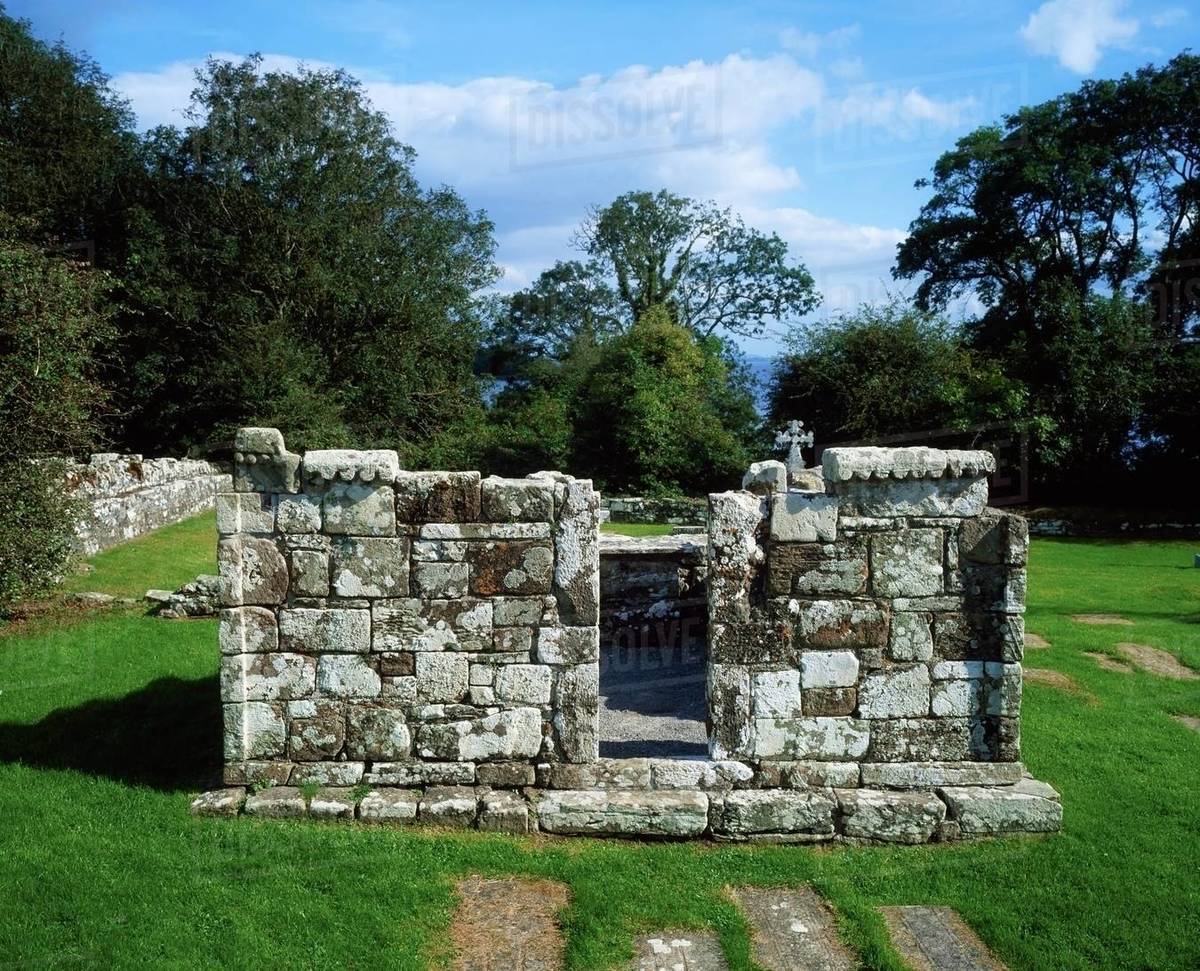 Inishcealtra (Holy Island), Lough Derg, Co Clare, Ireland; Graveyard ...