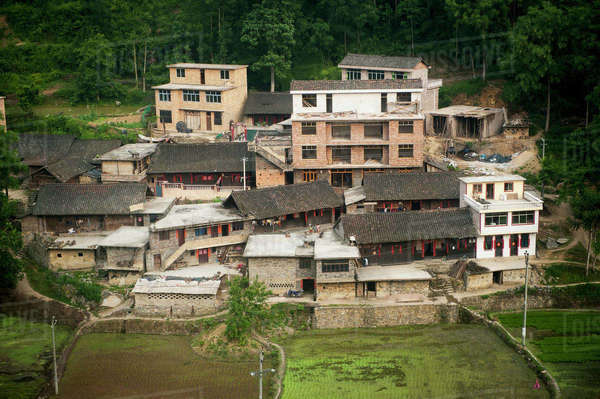 Rural Village; Yunnan Province, China - Stock Photo - Dissolve