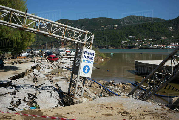 An Area Along The Waterfront Where The Road And Sign Structures Have ...