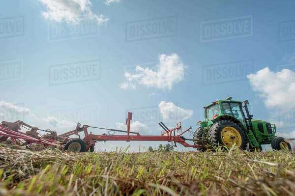 Tractor Tedding Hay; Sudlersville, Maryland, United States Of America ...