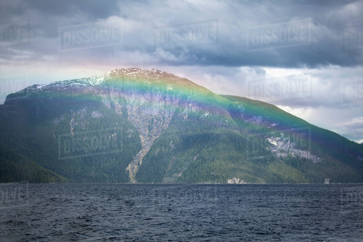 Rainbow over Princess Royal Channel with Gribbell Island in the ...