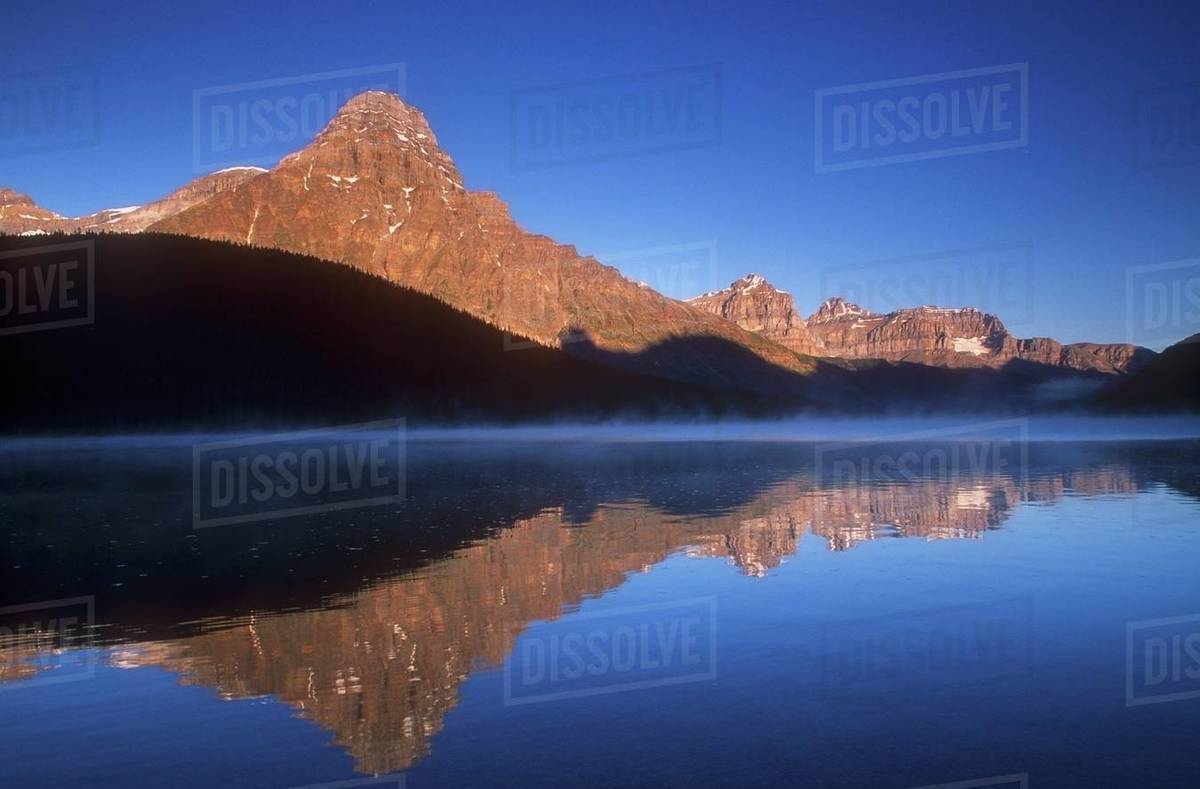 Waterfowl Lake And Mount Chephren, Banff National Park, Alberta, Canada ...