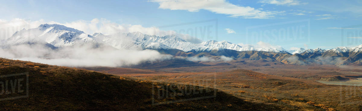 Scenic Panorama View Of Polychrome Pass Basin In The Fall With The ...