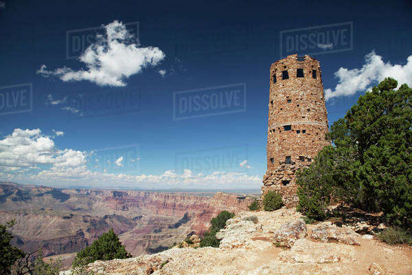 Old stone tower, Grand Canyon National Park; Arizona, United States of ...