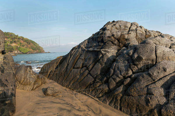Large Rock Formation Along The Coast; Sayulita, Mexico - Royalty-free ...