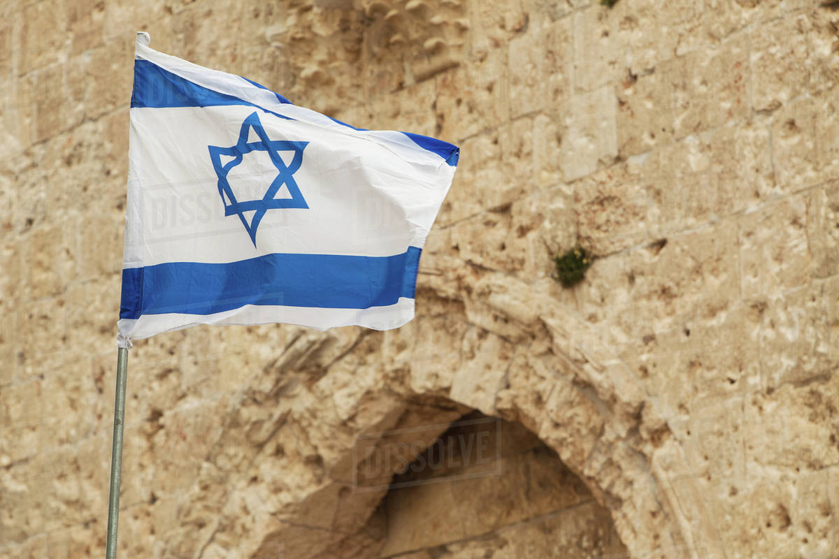 Israeli flag with the star of david;Jerusalem israel - Stock Photo ...