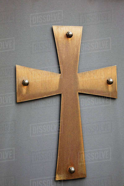 A metal patee style cross on a grey background;Quebec canada - Stock ...
