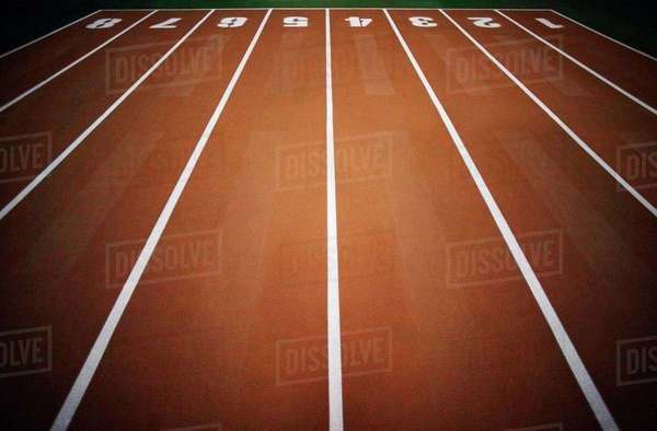 Running Track With Six Lanes - Royalty-free Stock Photo | Dissolve