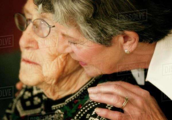 Showing Concern For An Elderly Woman - Royalty-free Stock Photo | Dissolve