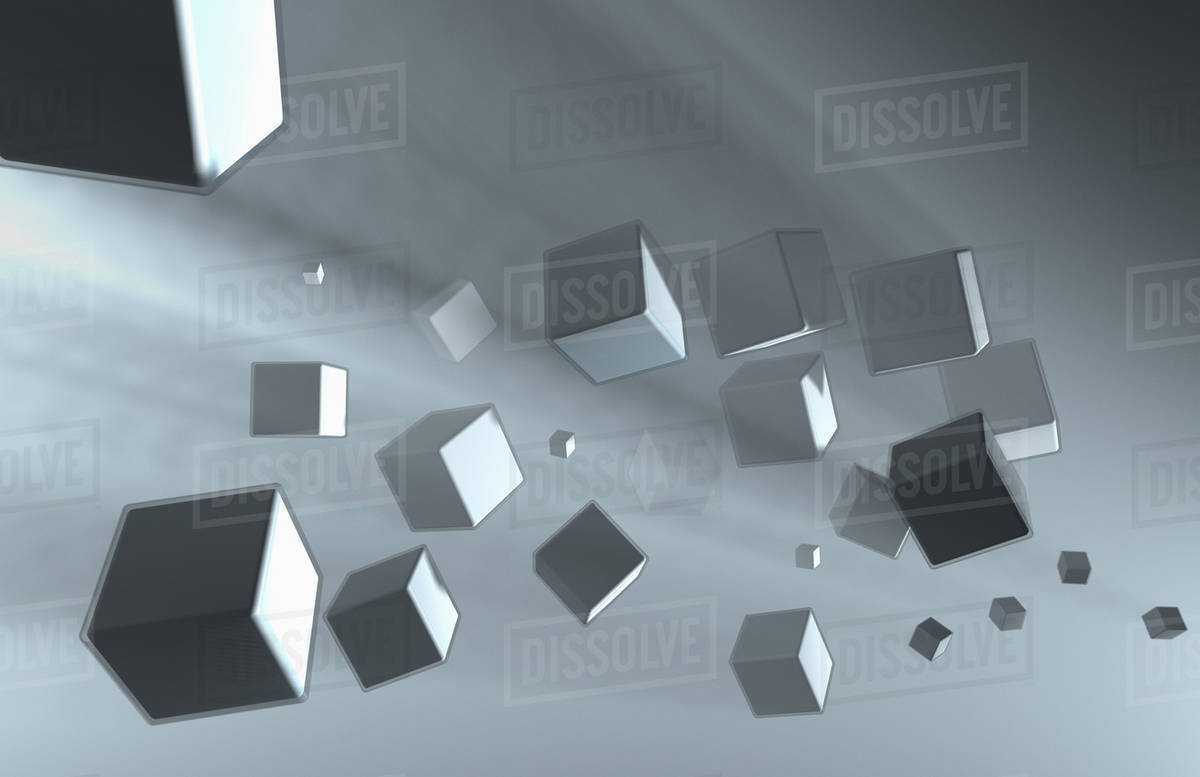Floating cubes - Stock Photo - Dissolve