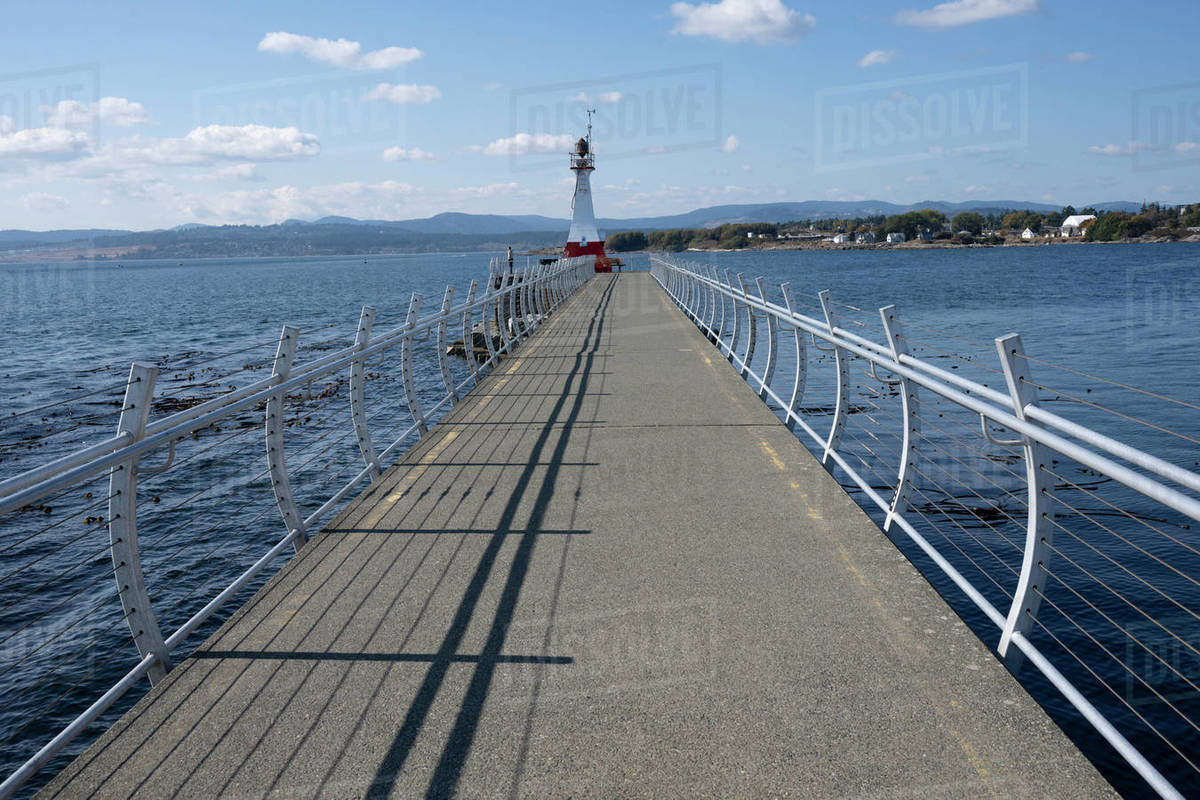 Ogden Point Breakwater Lighthouse on a sunny day at Ogden Point on ...