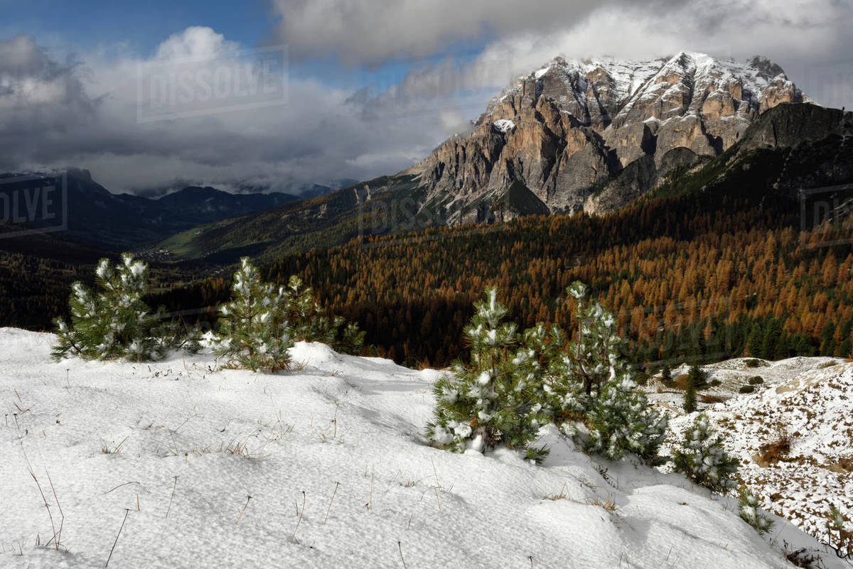 Conturines-Spitze mountain in the Italian Dolomites.; Cortina d'Ampezzo ...