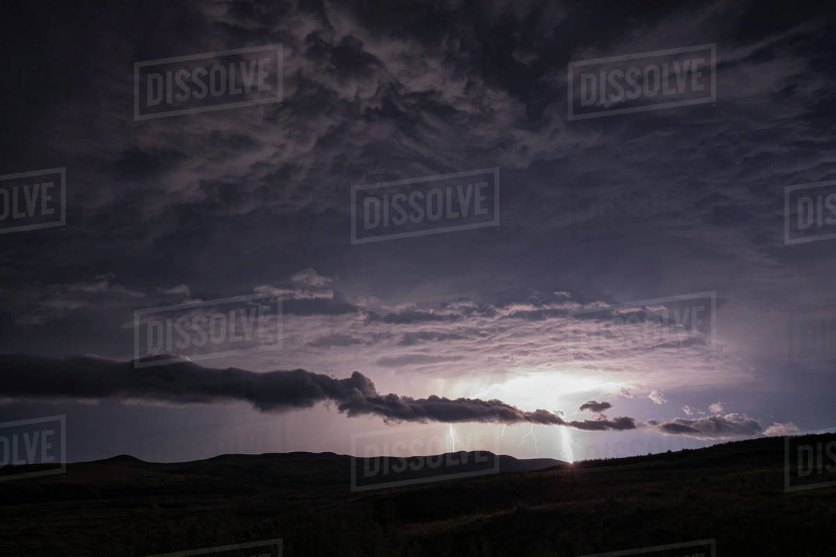 Lightning strikes from a passing supercell thunderstorm in Saskatchewan ...