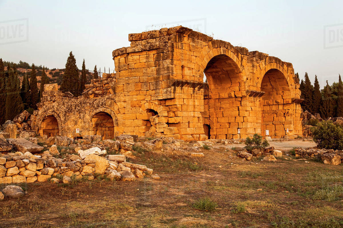 Roman Baths Basilica, in the ruins of Hierapolis, a Unesco World ...