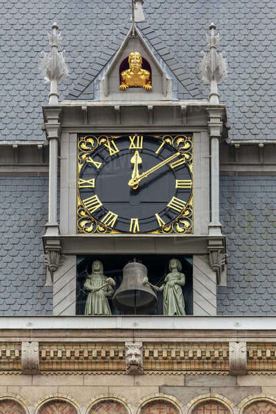Bell tower detail of Rijksmuseum, a Dutch national museum; Amsterdam ...