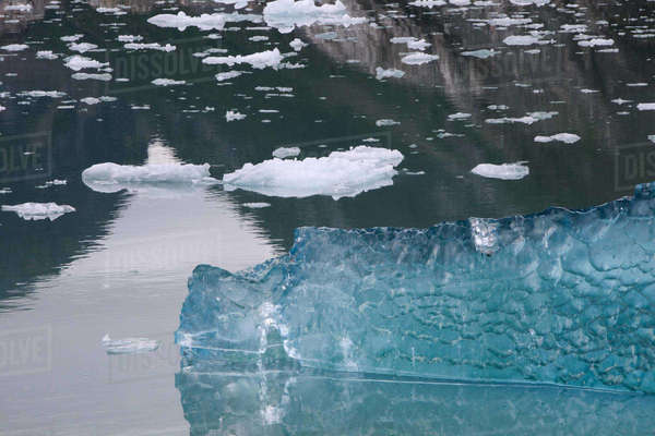 An iceberg floats in the water.; Inside Passage, Alaska - Royalty-free ...