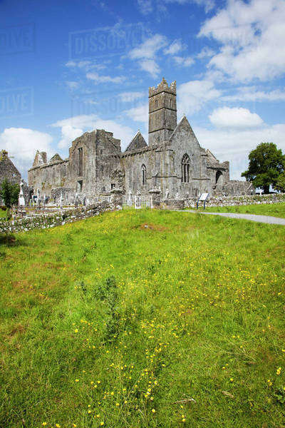 Quin Friary And Cemetery; County Clare, Ireland - Stock Photo - Dissolve