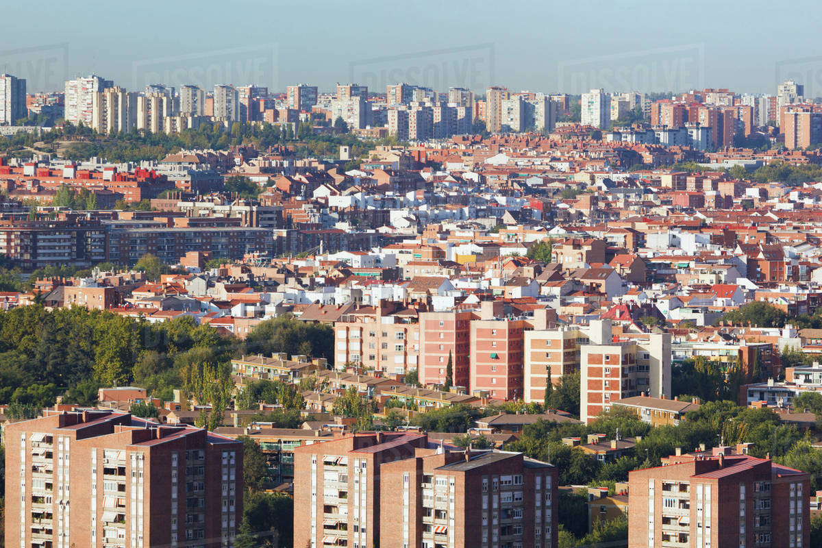 Apartment Blocks In Western Area Of The City; Madrid, Spain - Royalty ...