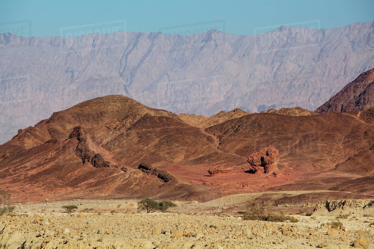 Mountains and rock formation in the timna valley;Timna park arabah ...