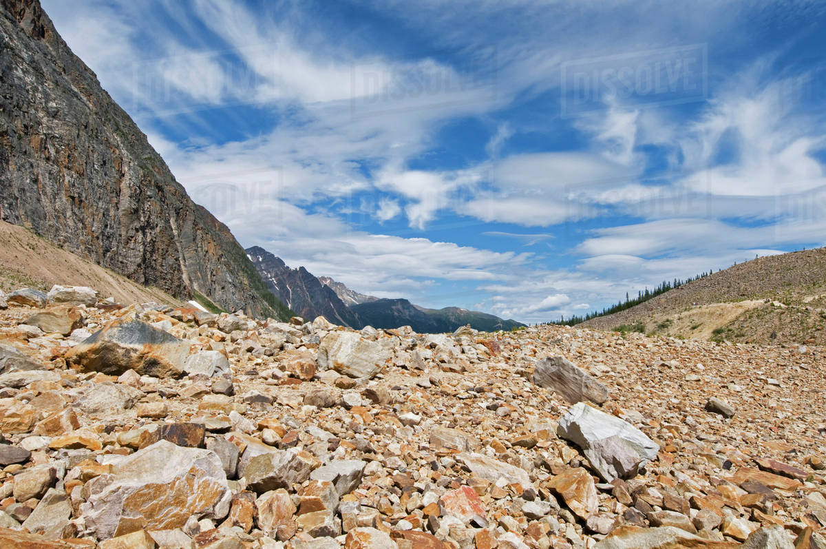 Rocky ground in the canadian rocky mountains;Alberta canada - Stock ...