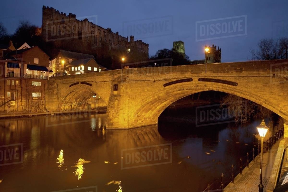 Durham Castle And Cathedral In Evening; Durham, England - Stock Photo ...