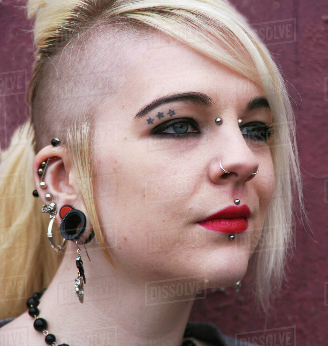 Portrait Of Girl With Full Face Piercings; Whitley Bay, Tyne And Wear ...