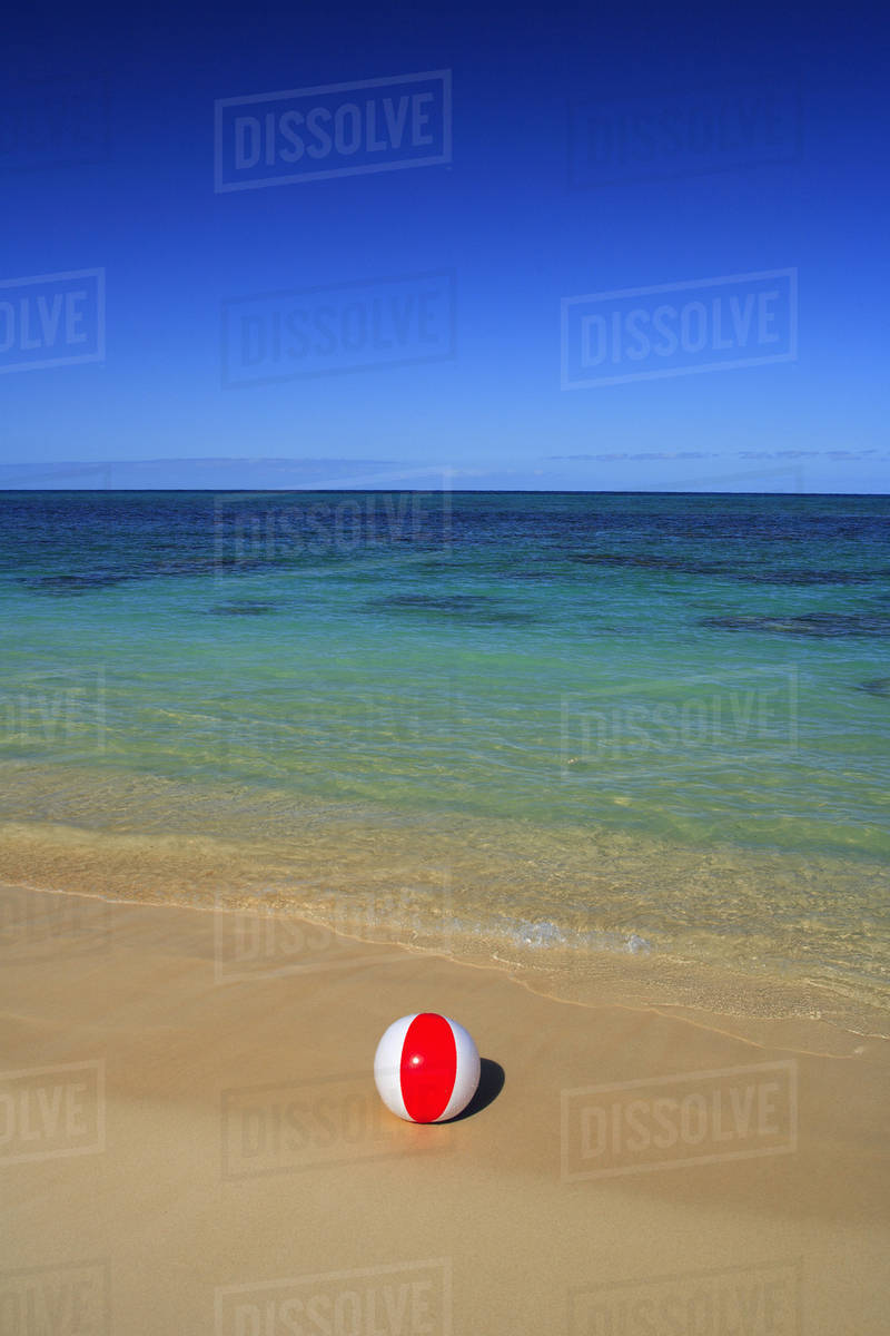Colorful Beachball On The Shore Of A Tropical Beach. - Royalty-free ...