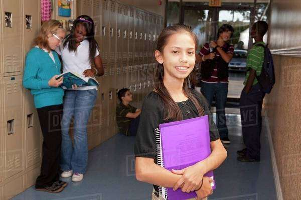 Students In The Hallway At School - Royalty-free Stock Photo | Dissolve