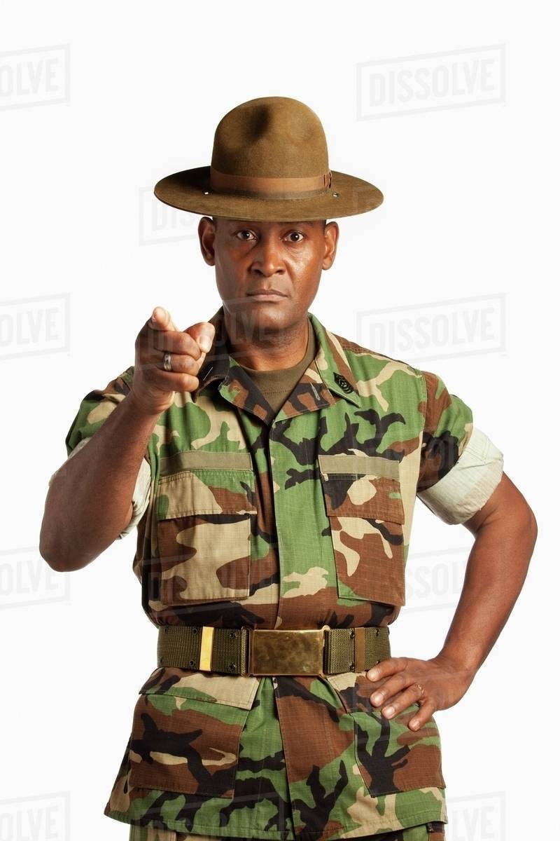A Military Man Pointing At You - Stock Photo - Dissolve
