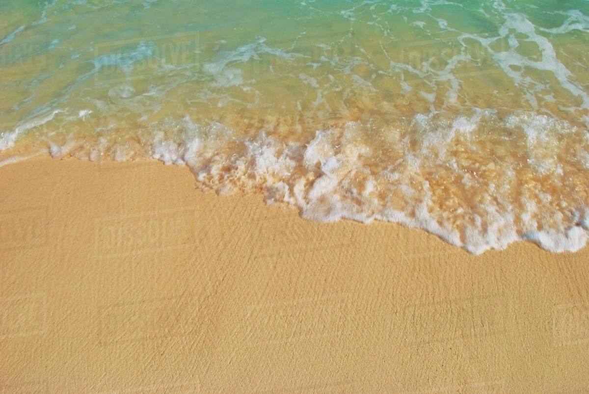 Water Washing Up On The Sand, Mayan Riviera; Mayan Riviera, Akumal ...