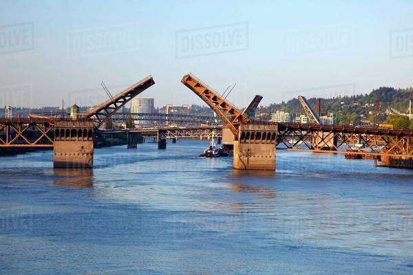 Portland, Oregon, United States Of America; Burnside Bridge Going ...