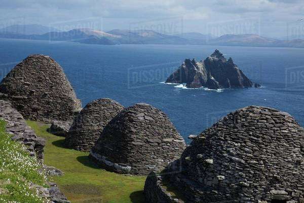 Skellig Michael, County Kerry, Ireland; Stone 'beehive' Monk Huts ...