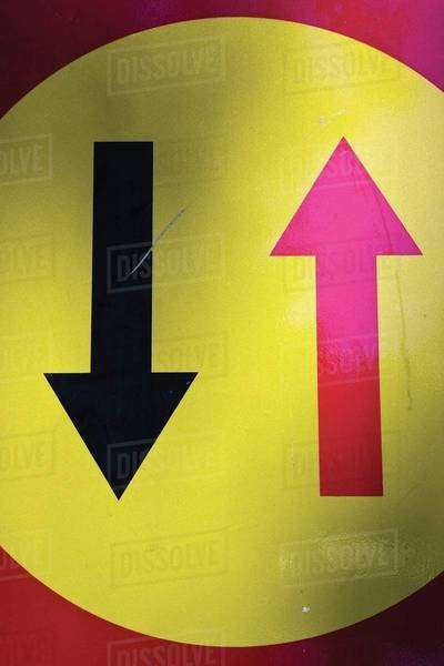 Traffic Sign With Red And Black Arrows Declaring Right Of Way - Royalty ...