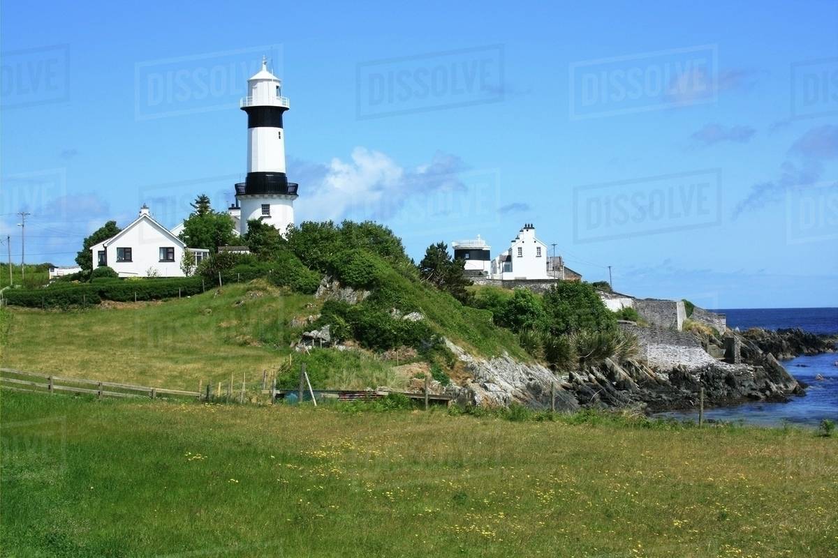 Shrove Lighthouse, Greencastle, County Donegal, Ireland - Royalty-free ...