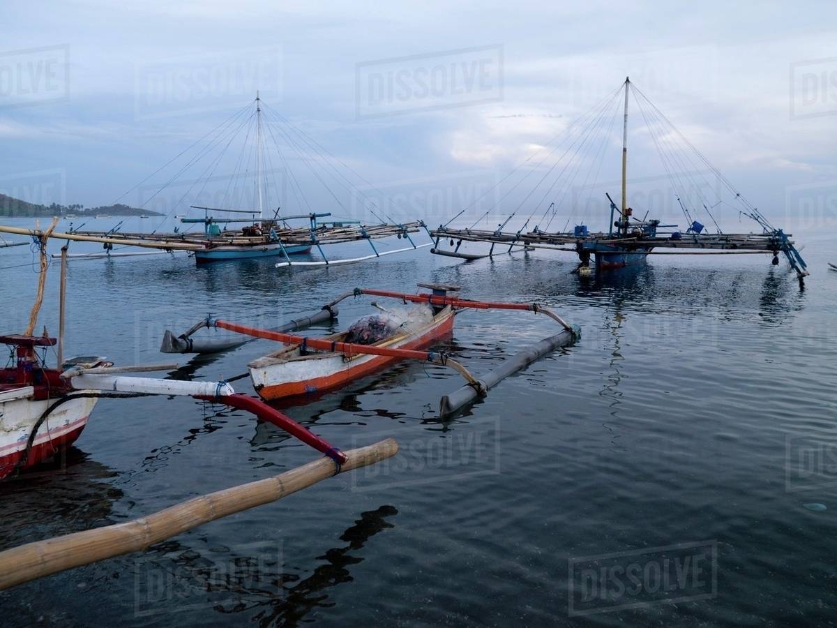 Java Sea, Bali, Indonesia; Balinese Fishing Vessels - Stock Photo ...