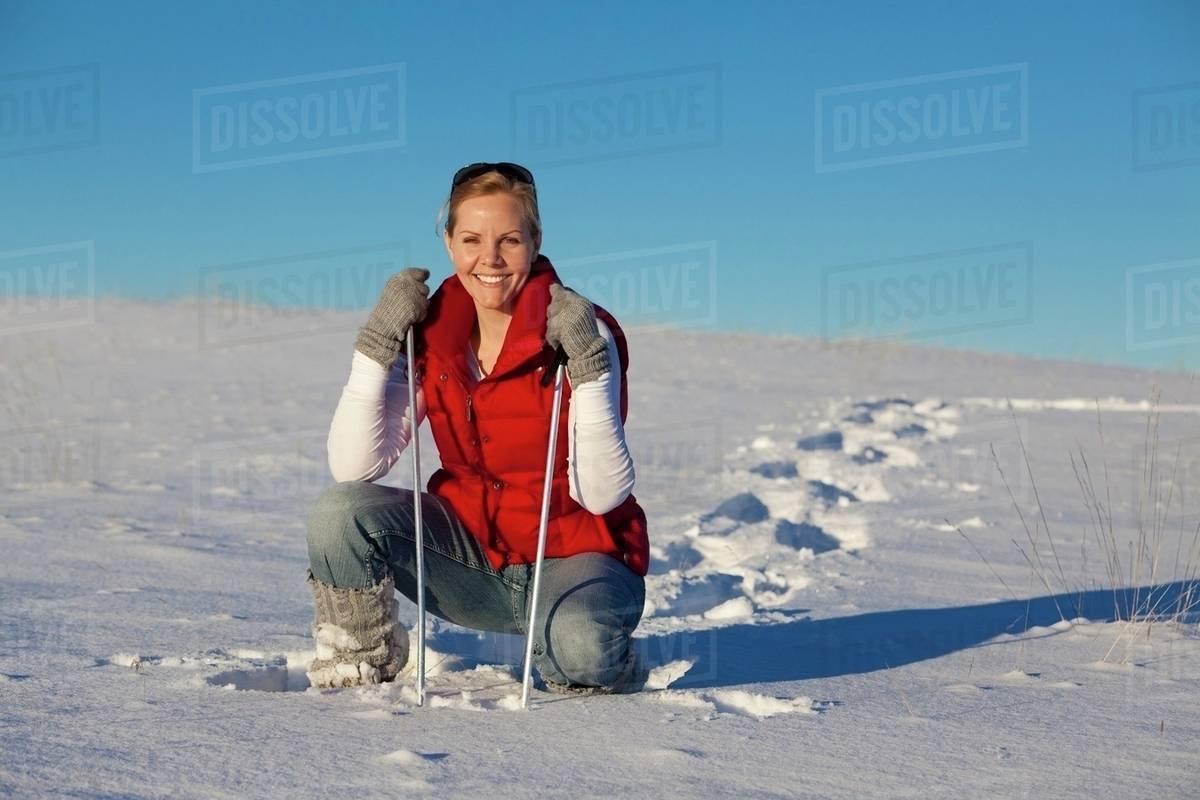 Walking In Deep Snow - Stock Photo - Dissolve