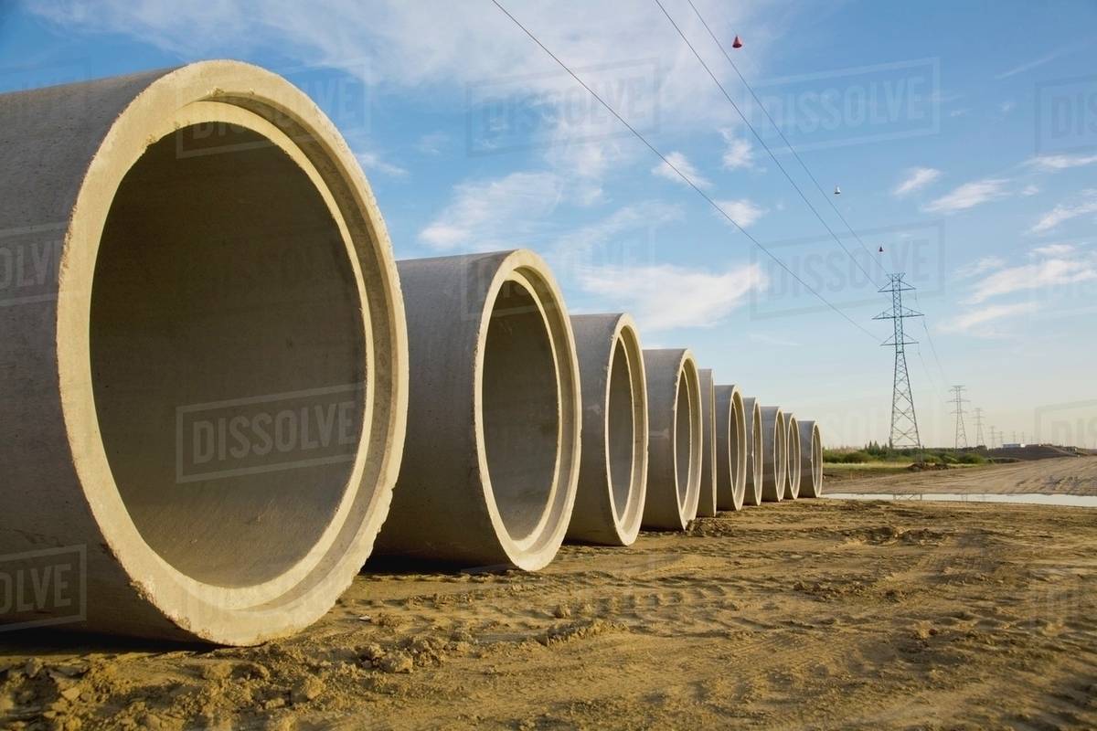 Sewer Pipes Ready To Be Installed In Highway - Royalty-free Stock Photo ...