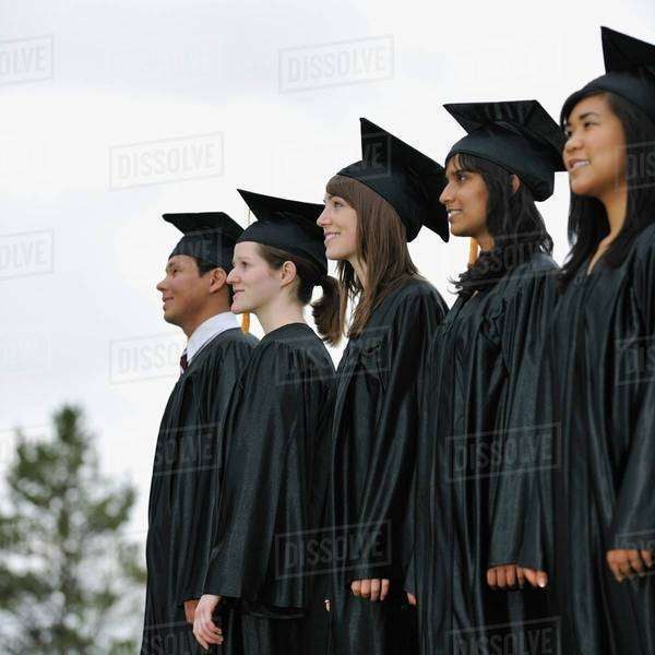 Diverse University Graduates Outside Together - Royalty-free Stock ...