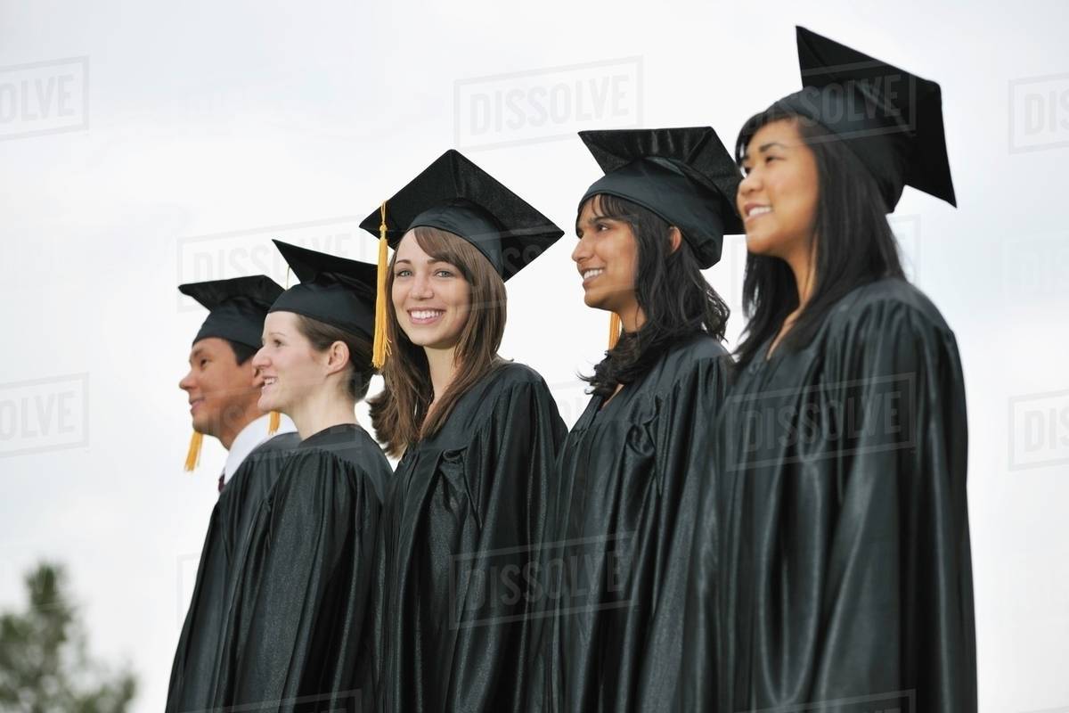 Diverse University Graduates Outside Together - Royalty-free Stock ...