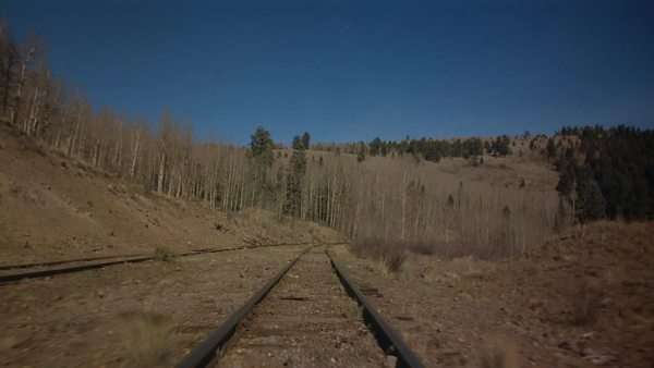 Train travelling through Rocky Mountains, Colorado, USA. - Stock Video ...