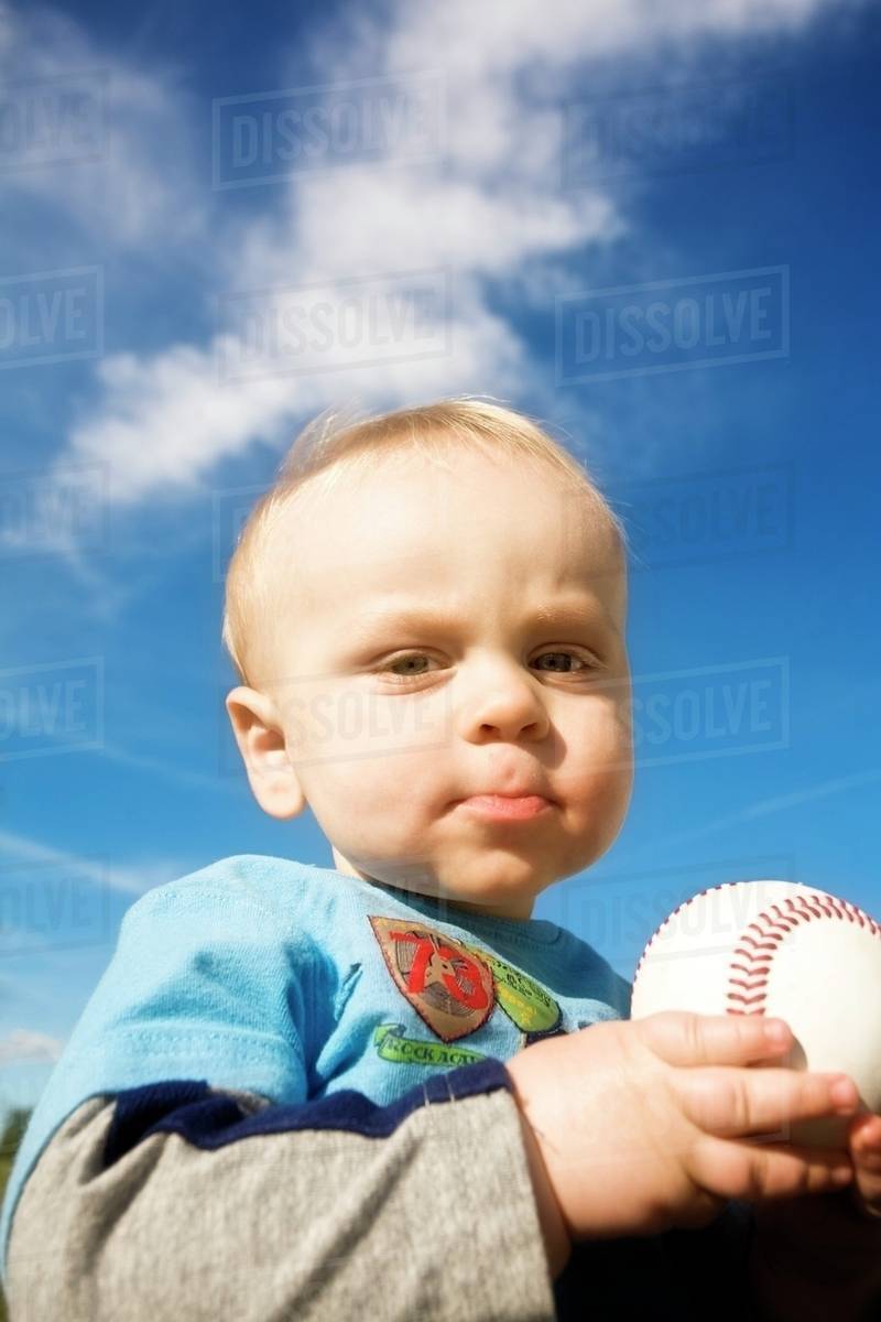 Baby With Baseball - Royalty-free Stock Photo | Dissolve