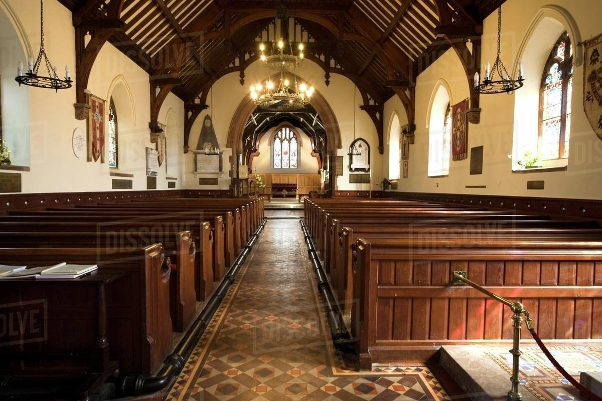 Church Interior, Lake District, Cumbria, England - Stock Photo - Dissolve