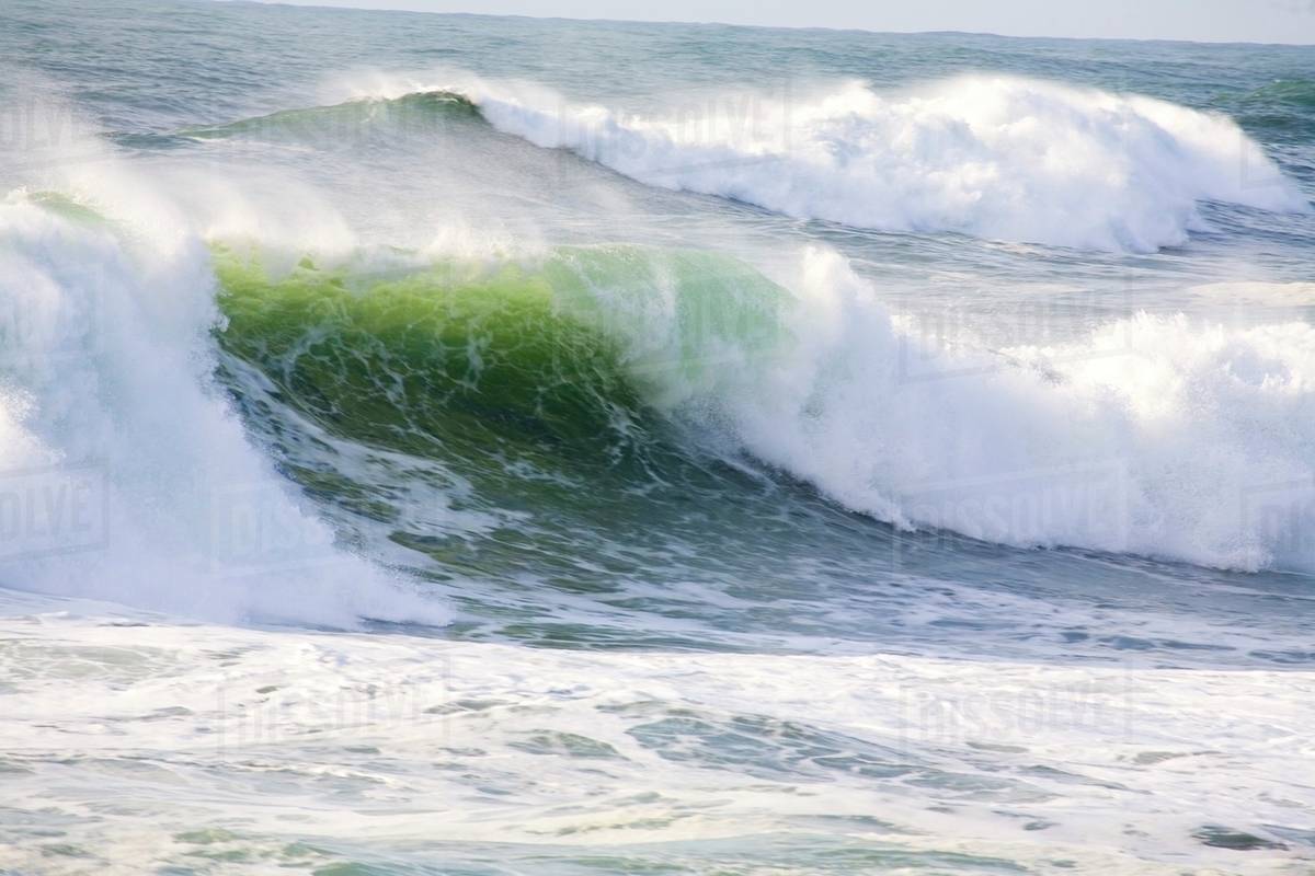 Wave Curl, Oregon Coast, United States Of America - Royalty-free Stock ...