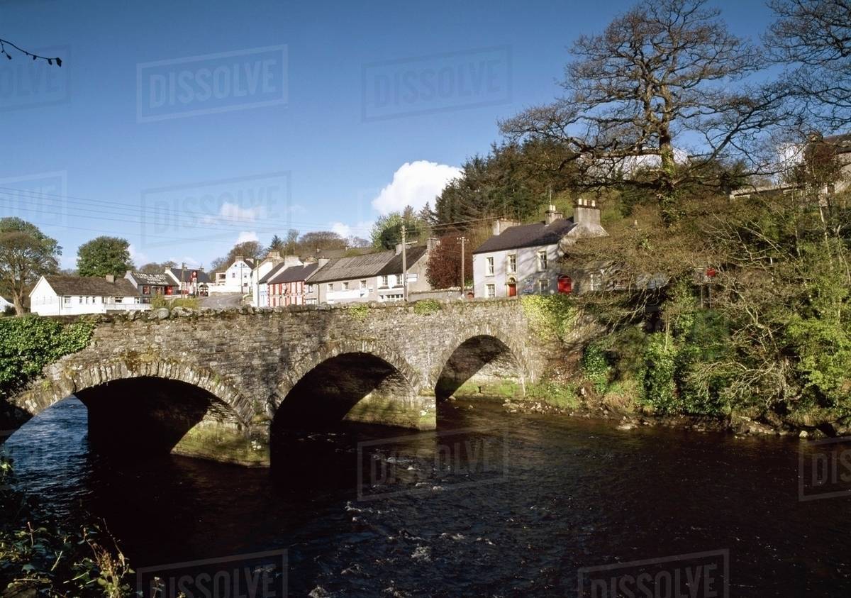 Rathmelton, With Bridge Over Leenan River; Donegal, Rathmelton, Ireland ...