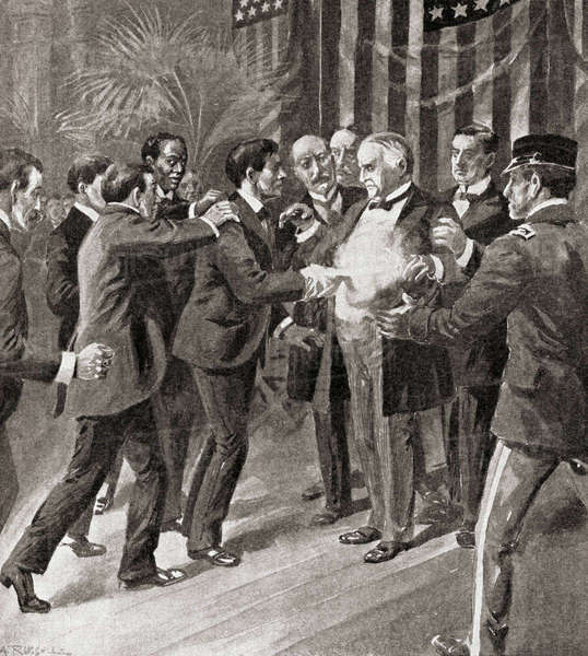 The assassination of President McKinley in 1901 by Leon Czolgosz at the ...