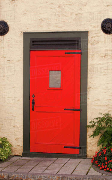 A Red Door; Quebec City, Quebec, Canada - Royalty-free Stock Photo ...