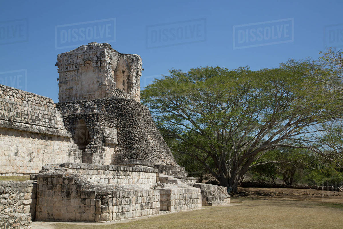 Painted Vault Temple, Dzibilnocac Mayan archaeological ruins, Chenes ...