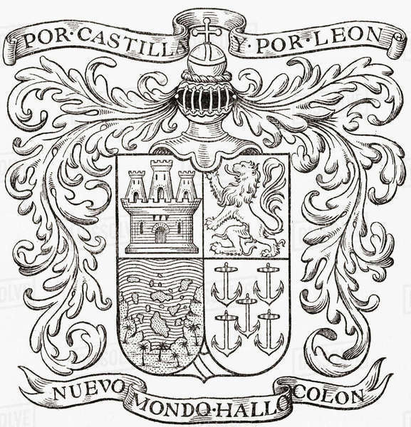 Coat of Arms of Christopher Columbus. Christopher Columbus, c. 1451 to ...