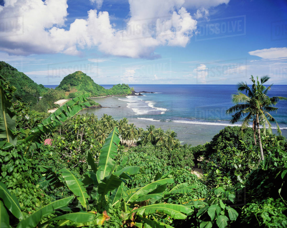 Looking out over Upolu's Southeast coast; Upolu, Samoa - Royalty-free ...