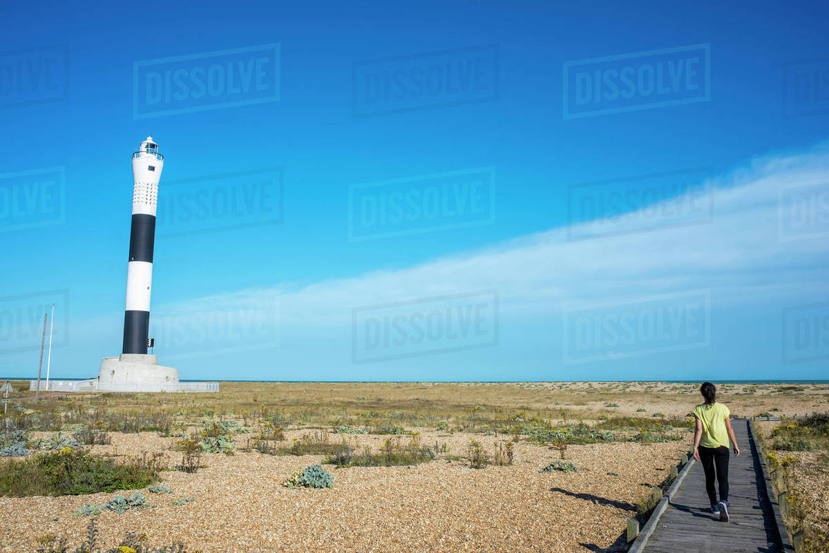 Dungeness lighthouse; Dungeness, Kent, England - Royalty-free Stock ...